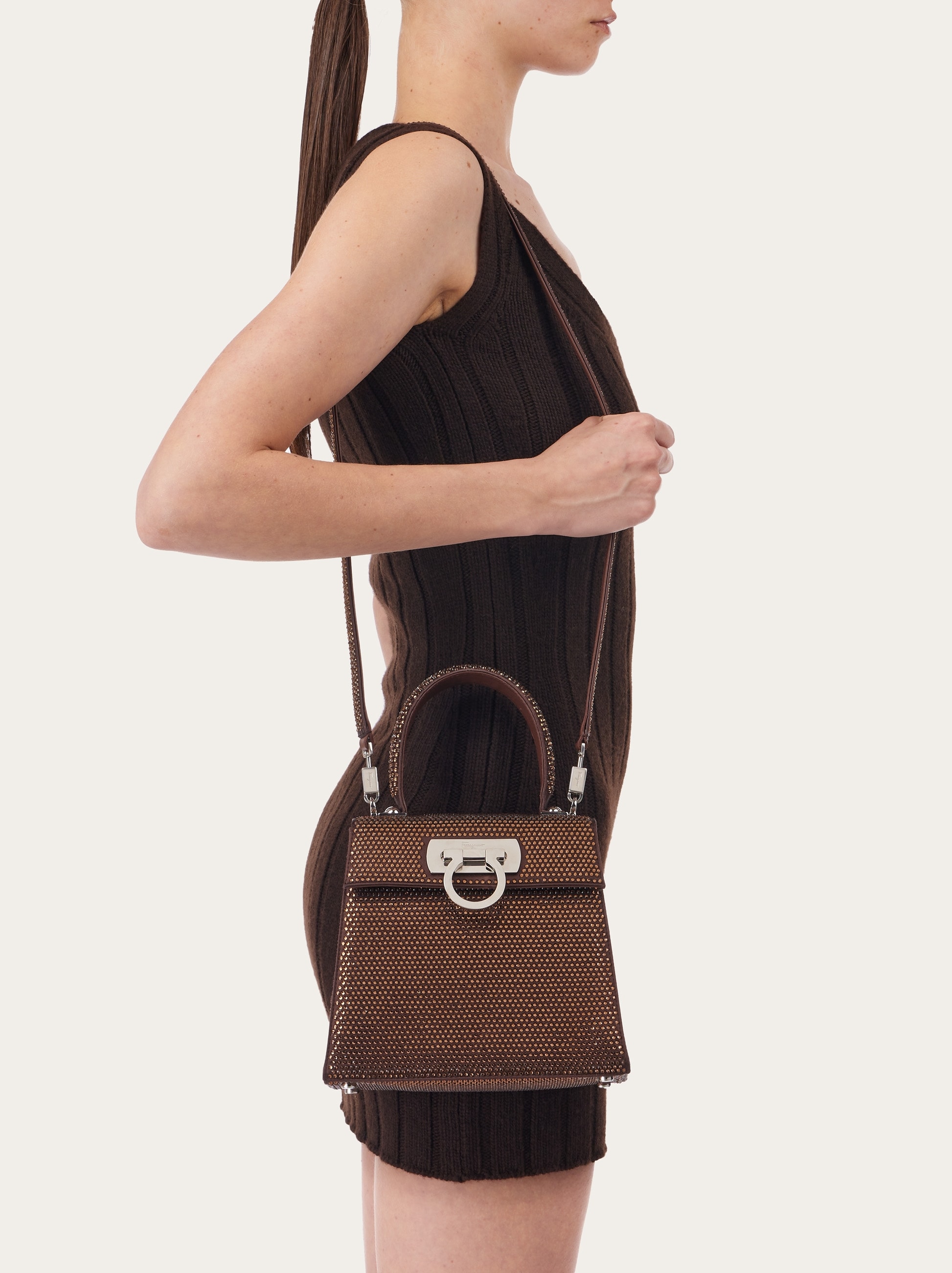 Iconic Top Handle with crystals (S) - Women | Ferragamo