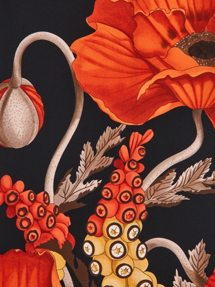 Poppies print silk bandeau - Women | Ferragamo