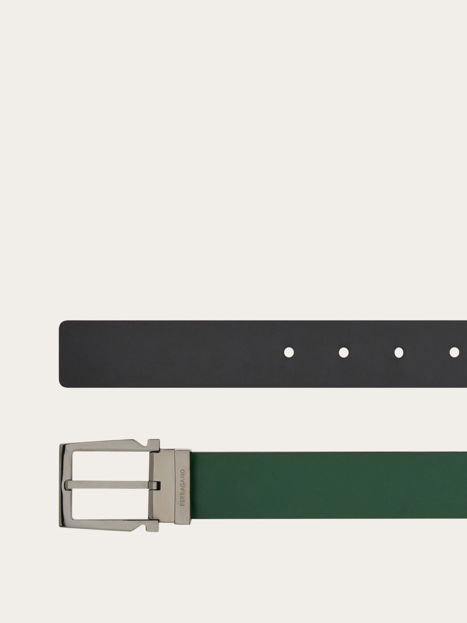 Reversible and adjustable Gancini belt - Belts - Leather Accessories ...