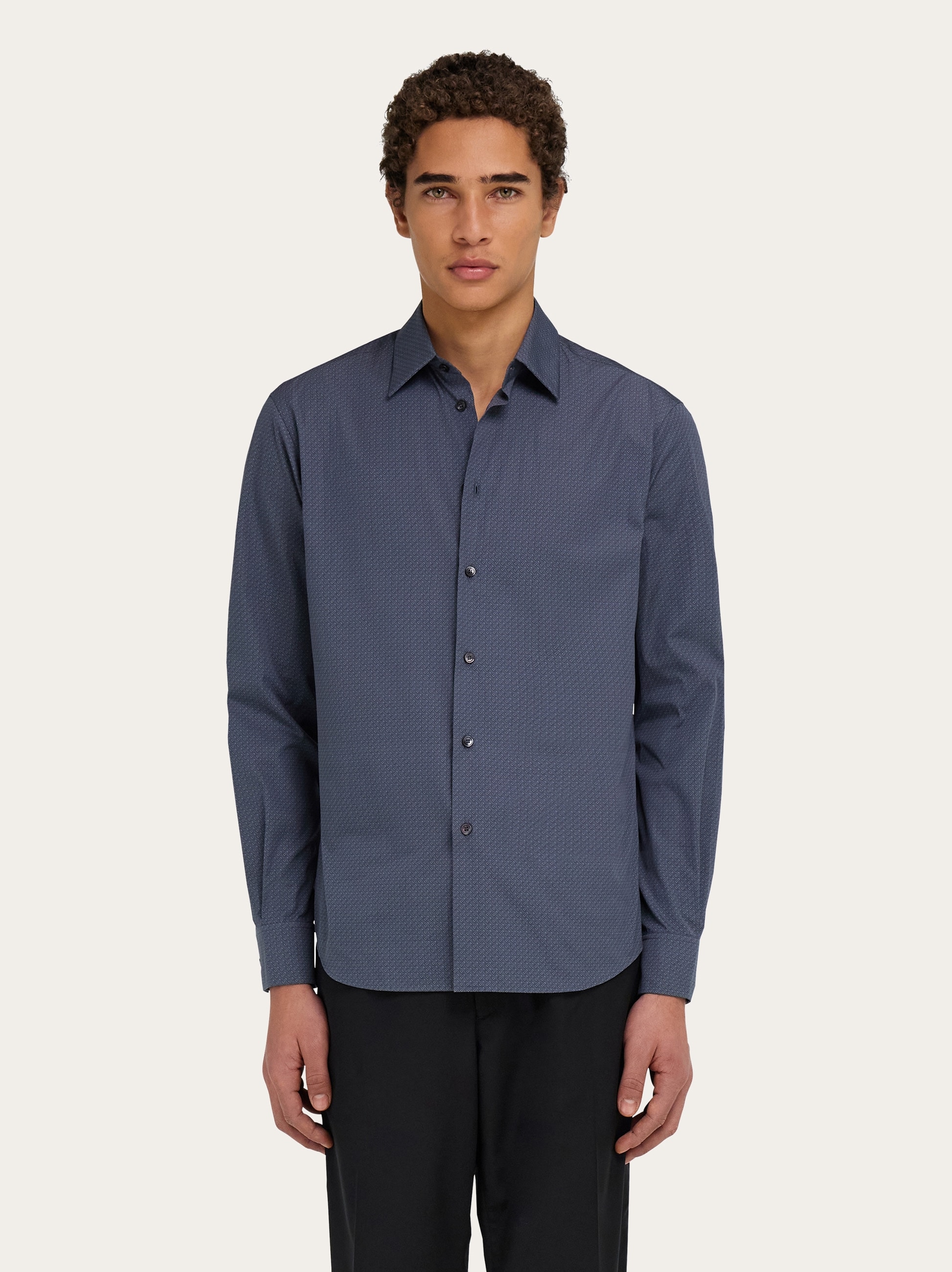 Micro-patterned shirt - Men | Ferragamo