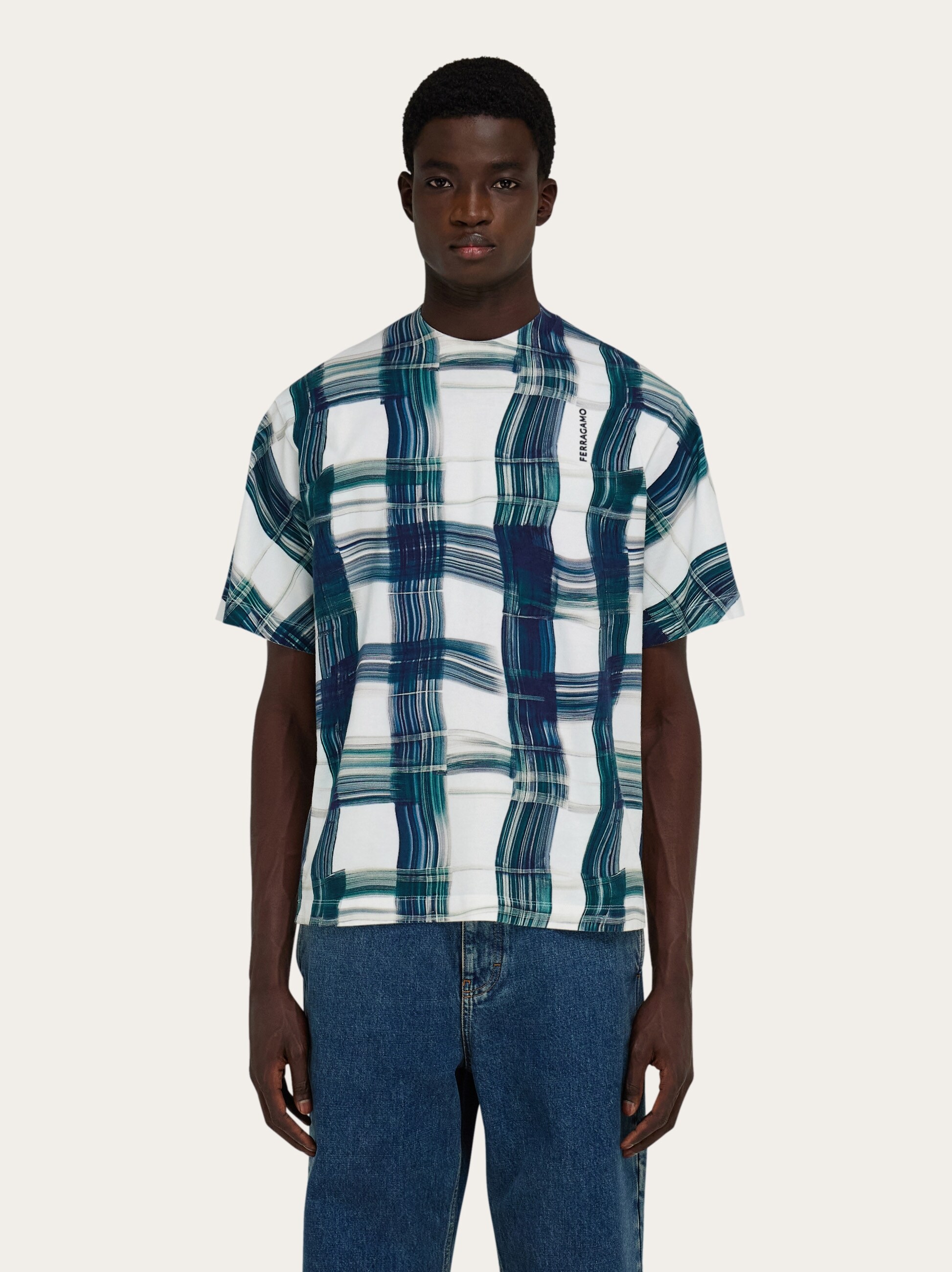Tartan print T-shirt - Men | Ferragamo